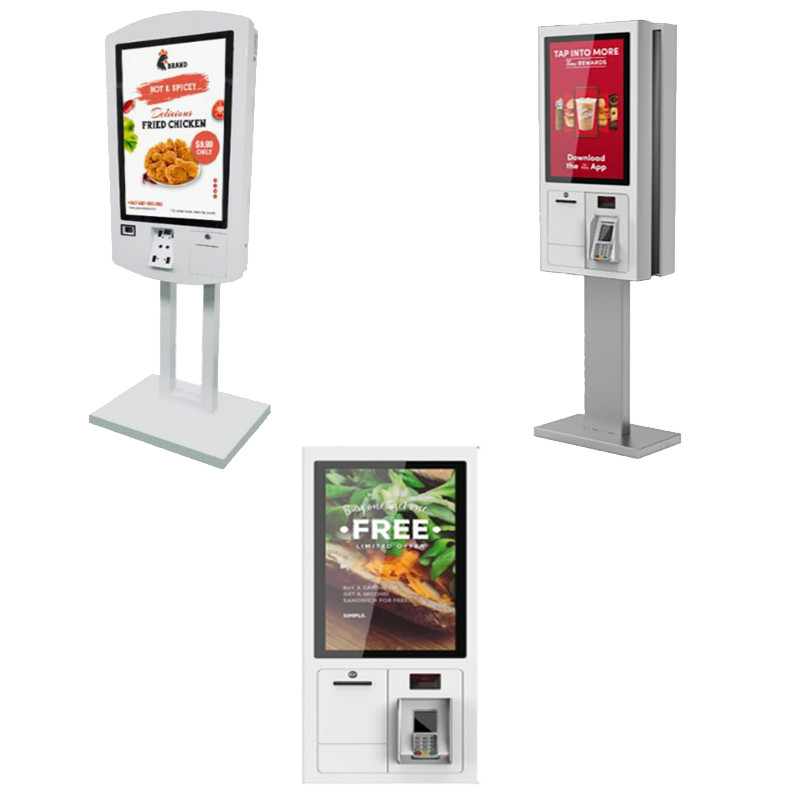 Floor Standing Touch Screen POS Terminal , Restaurant Ordering Kiosk 27 ...
